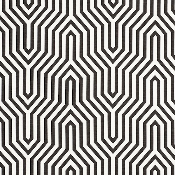 Vanderbilt Print - Noir Fabrics | Schumacher