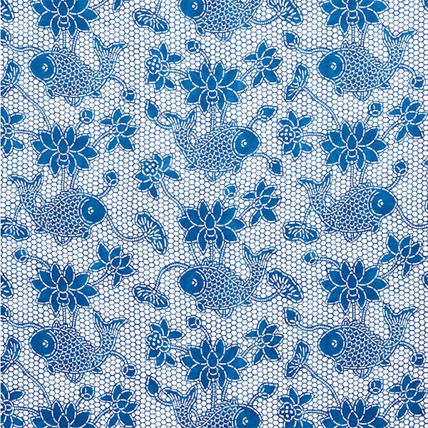 Lotus Batik - Indigo Fabrics | Schumacher