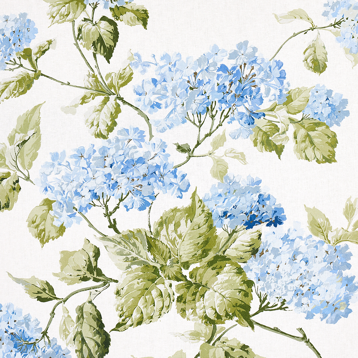 Summer Hydrangea - Blue Hydrangea Fabrics | Schumacher