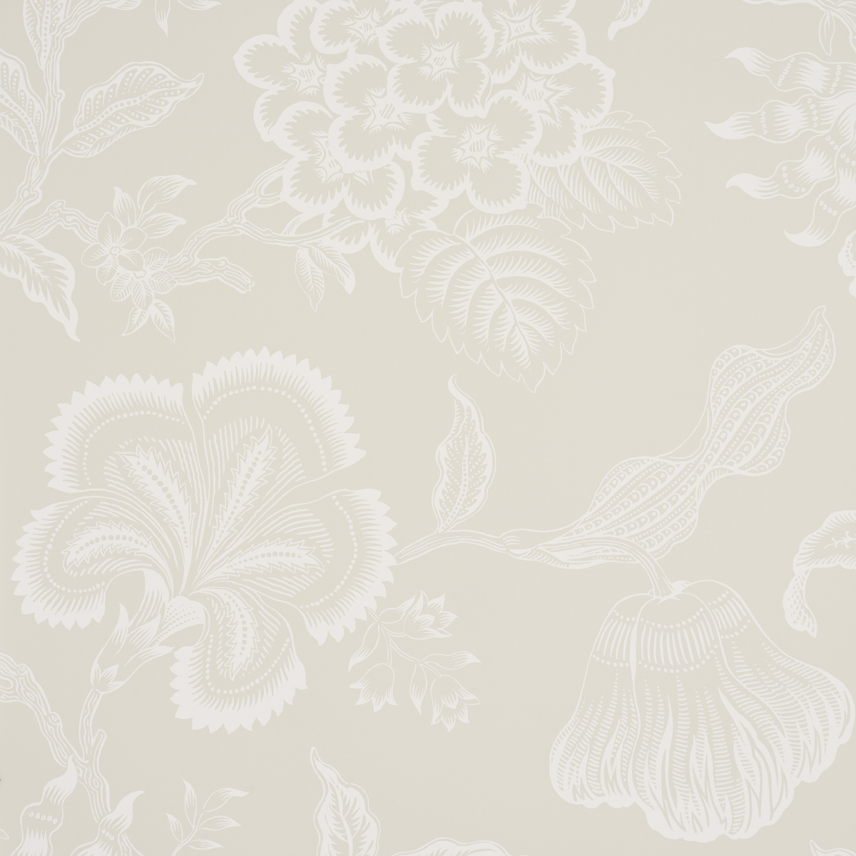 Hothouse Flowers Silhouette - Cream Wallpapers | Schumacher