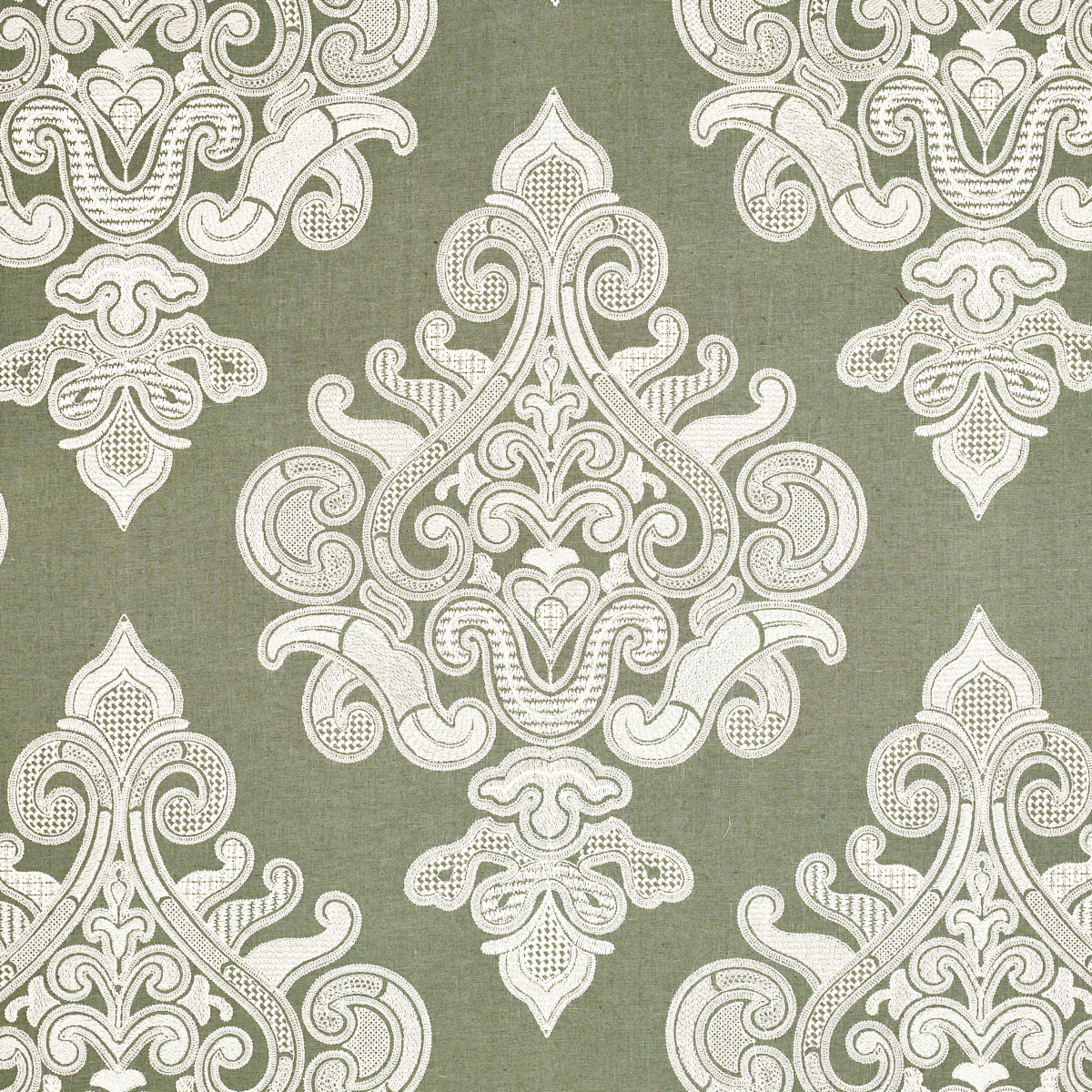 Angkor Embroidery - Peat Fabrics | Schumacher