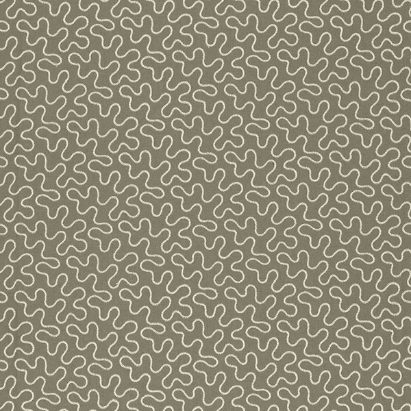 Meander Embroidery - Peat Fabrics | Schumacher