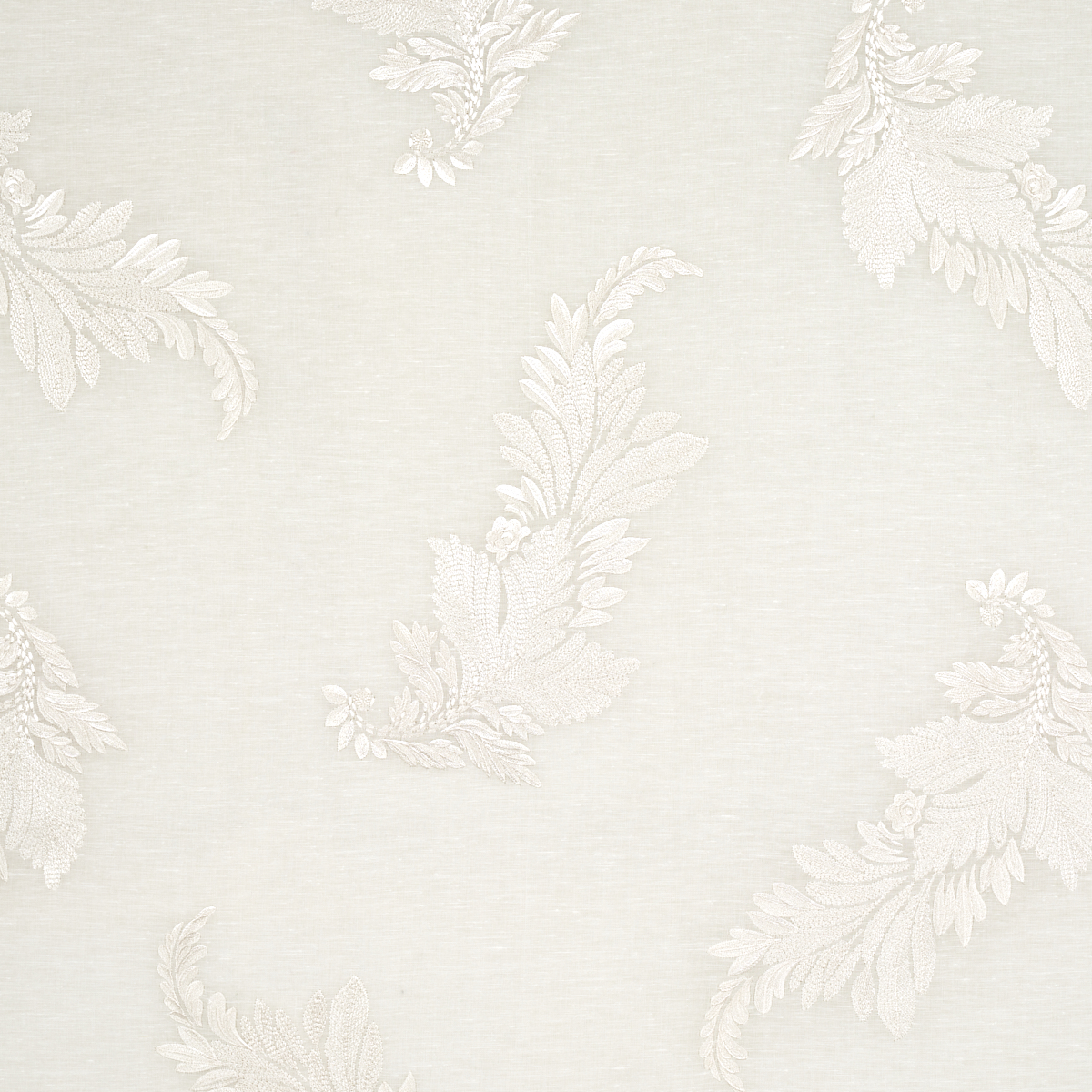 Contessa Embroidered Sheer - Ivory Fabrics | Schumacher