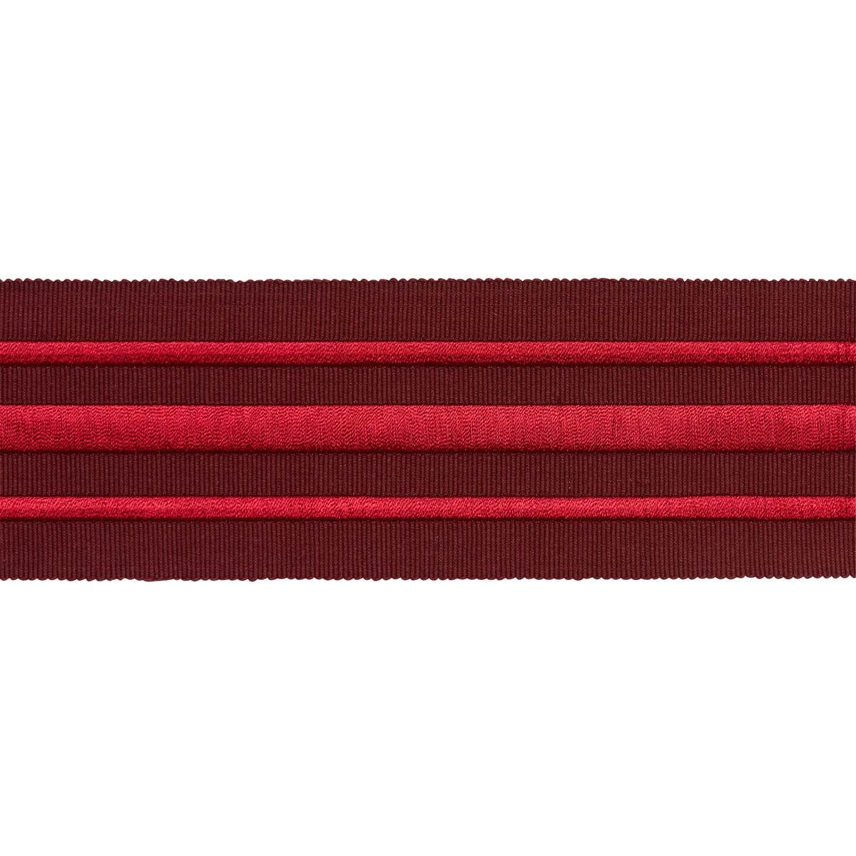 Military Stripe Tape - Red On Burgundy Trims | Schumacher