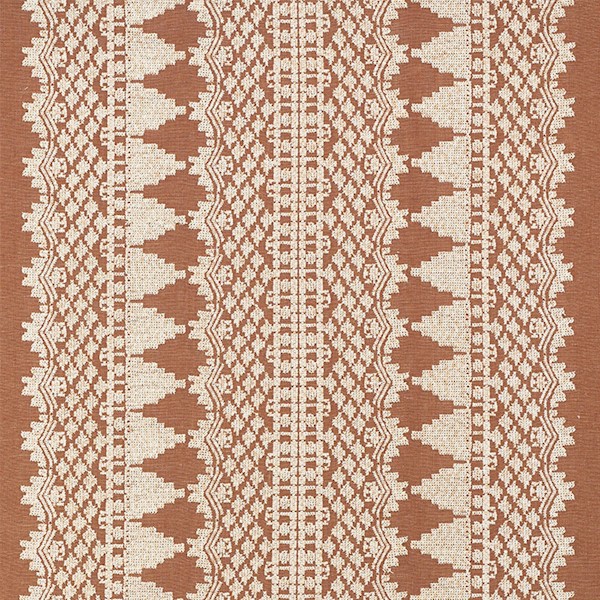 Wentworth Embroidery - Rust Fabrics | Schumacher
