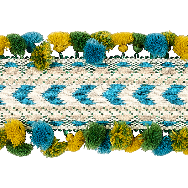 Maracana Pom Tape - Blue Trims | Schumacher