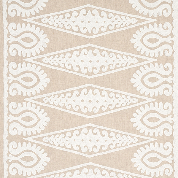 Seema Embroidery - Ivory On Natural Fabrics | Schumacher