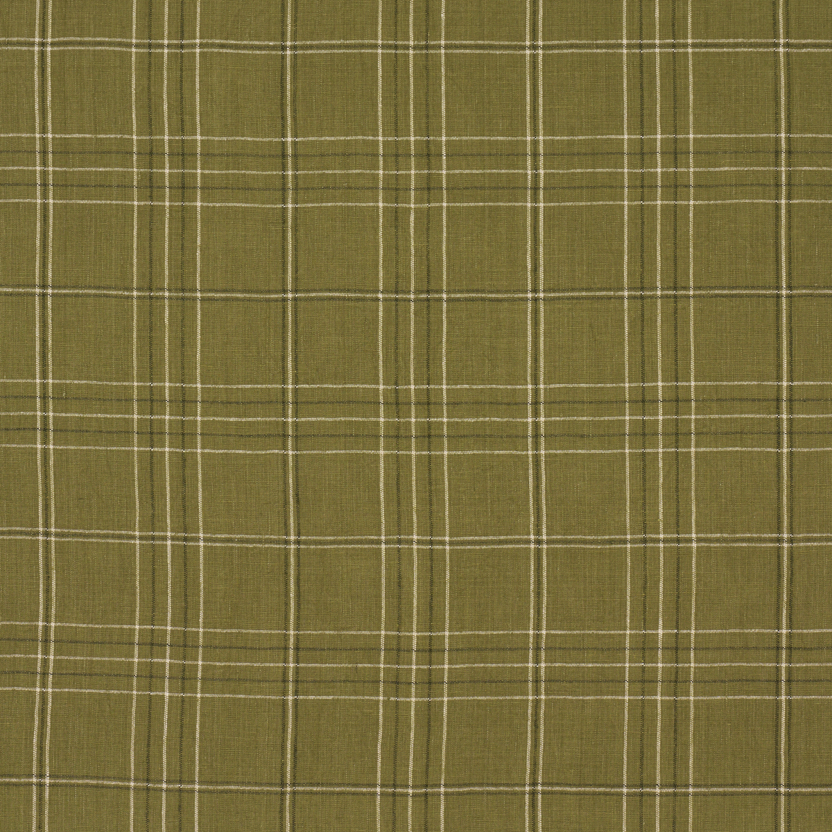 Nils Plaid Linen - Grass Fabrics | Schumacher