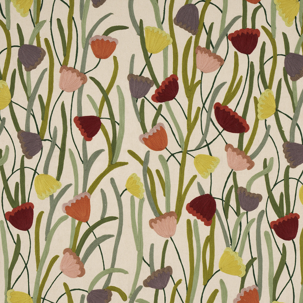 Deco Flower Embroidery - Multi Fabrics | Schumacher