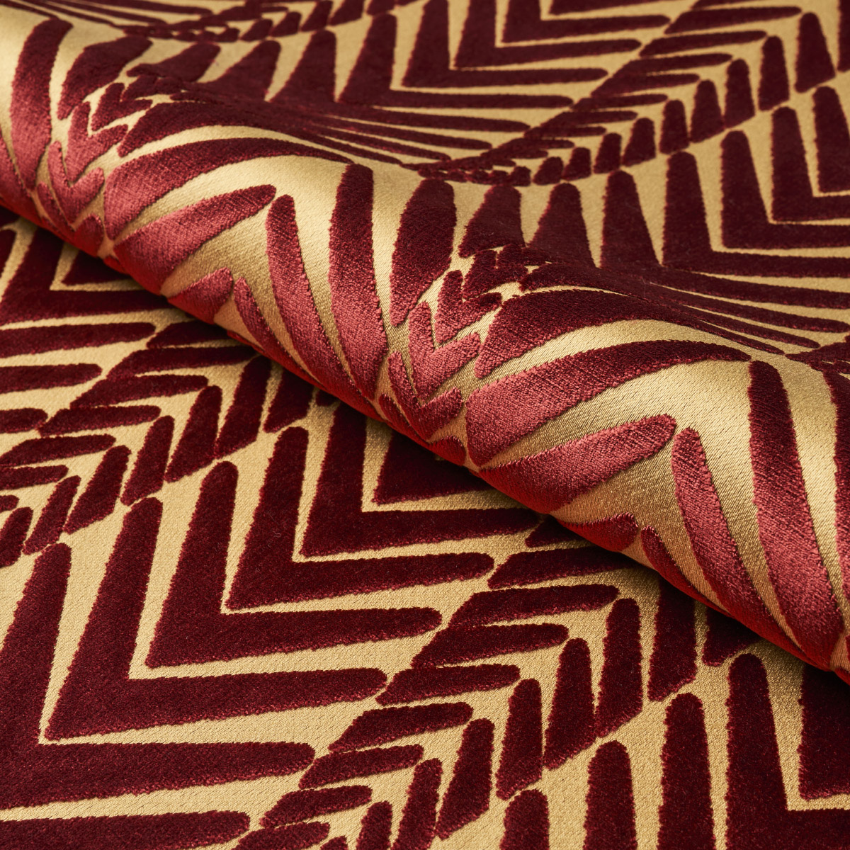 Zebra Velvet - Gold Plum Fabrics | Schumacher