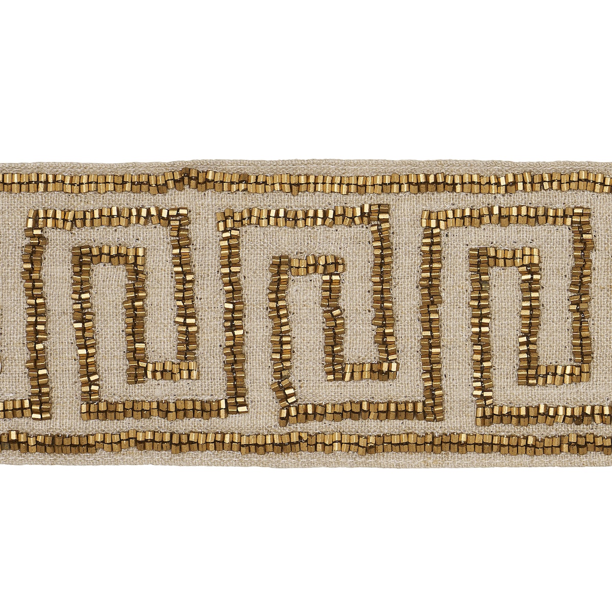 Delphi Beaded Tape - Gold On Natural Trims | Schumacher