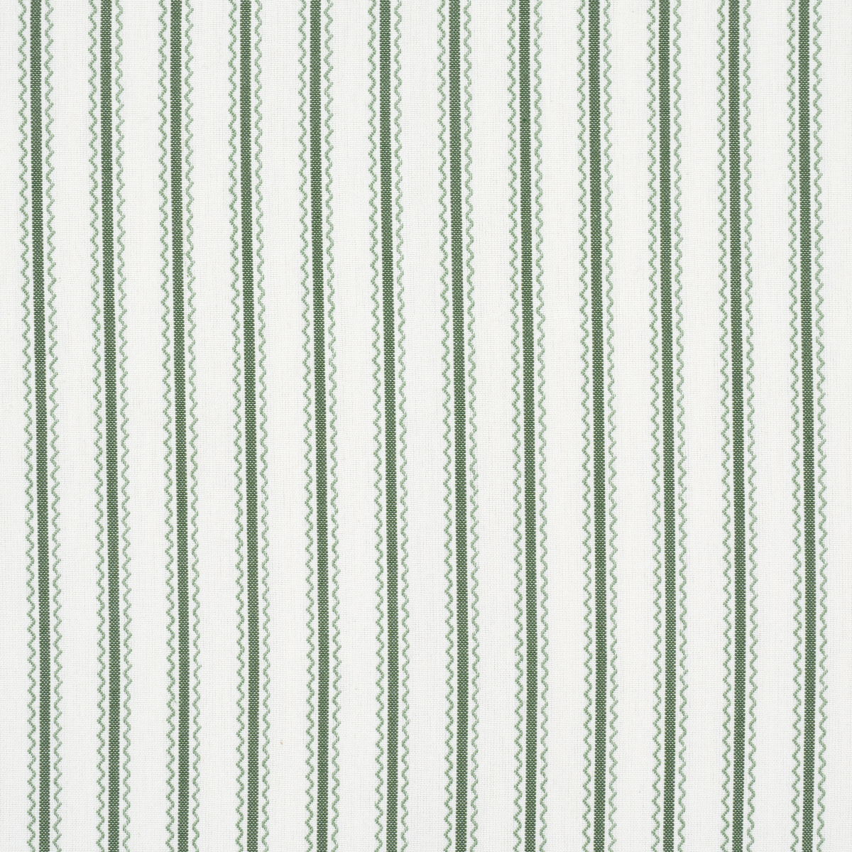 Birdie Ticking Stripe - Leaf Green Fabrics | Schumacher