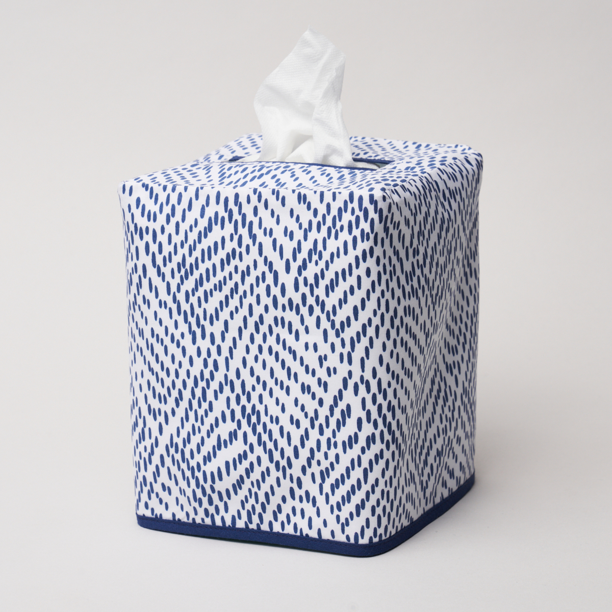Duma Diamond Tissue Box Cover - Navy Bed & Bath | Schumacher