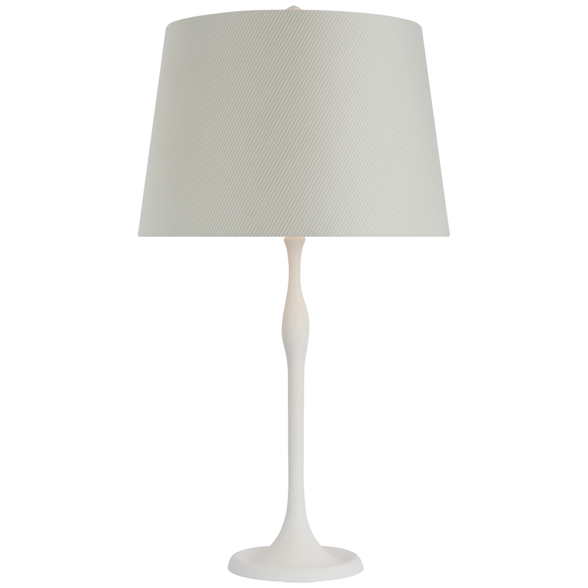 Romero Table Lamp, Plaster White - Charee Silk Stripe, Light Blue ...