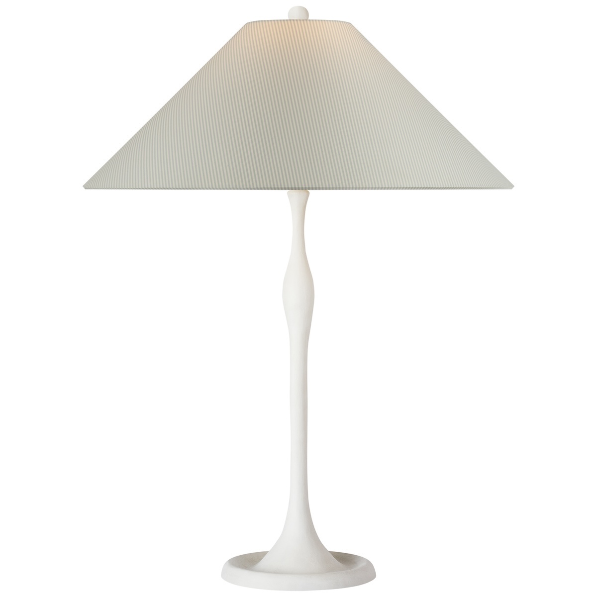 Romero Table Lamp, Plaster White - Charee Silk Stripe, Light Blue ...