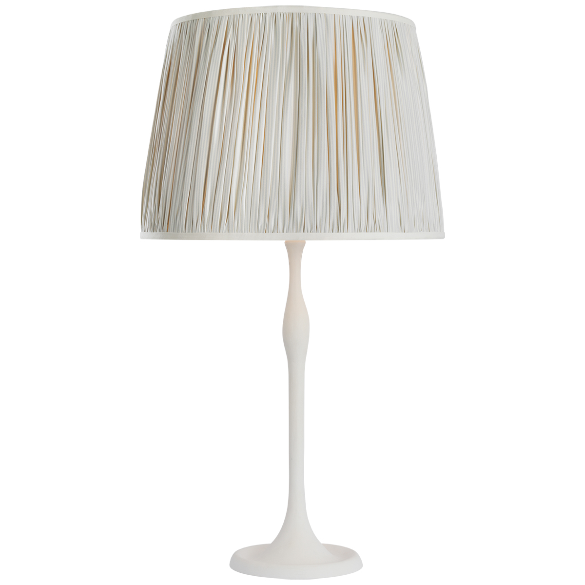 Romero Table Lamp, Plaster White - Charee Silk Stripe, Light Blue ...