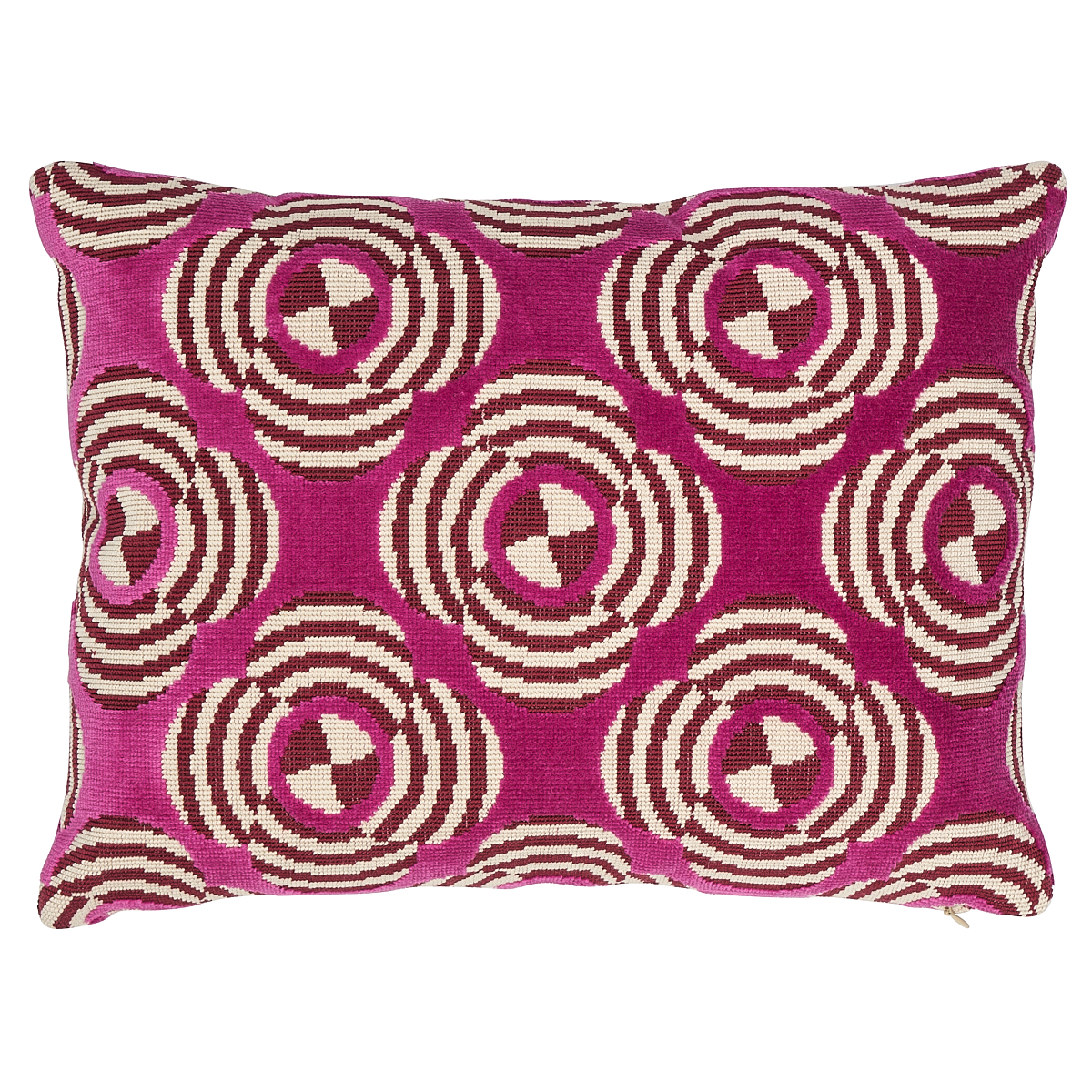 Le Moderne Cut Velvet Pillow - Magenta Pillows & Accessories | Schumacher